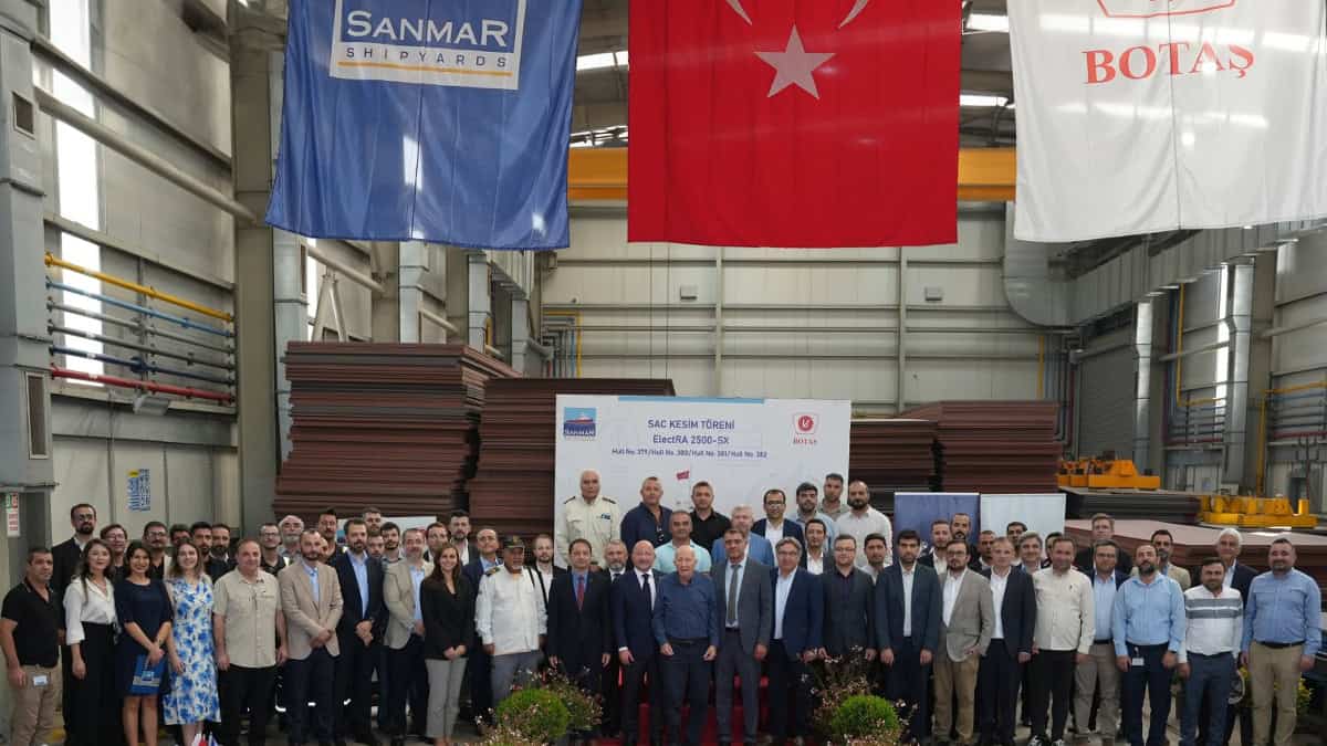 Sanmar Steel Cutting Ceremony for Four Electric Tugs - Workboat365.com