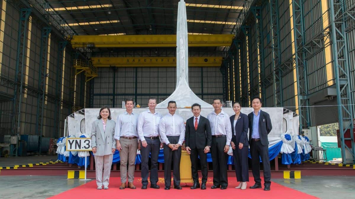 Keel Laying Ceremony for WIND Flyer Trimaran Fast Crew Boat ...