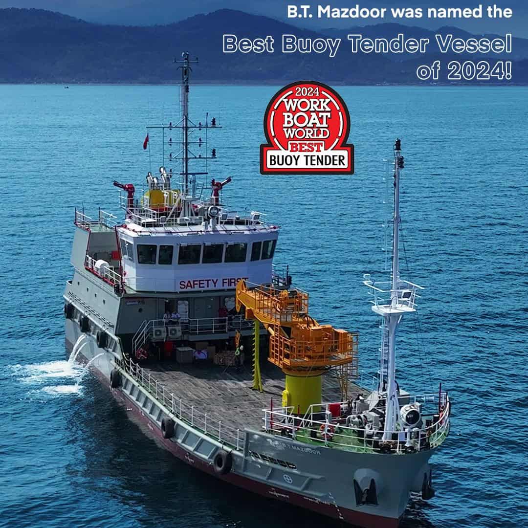 MED MARINE’s B.T. Mazdoor Wins "Best Buoy Tender Award 2024" - Workboat365.com