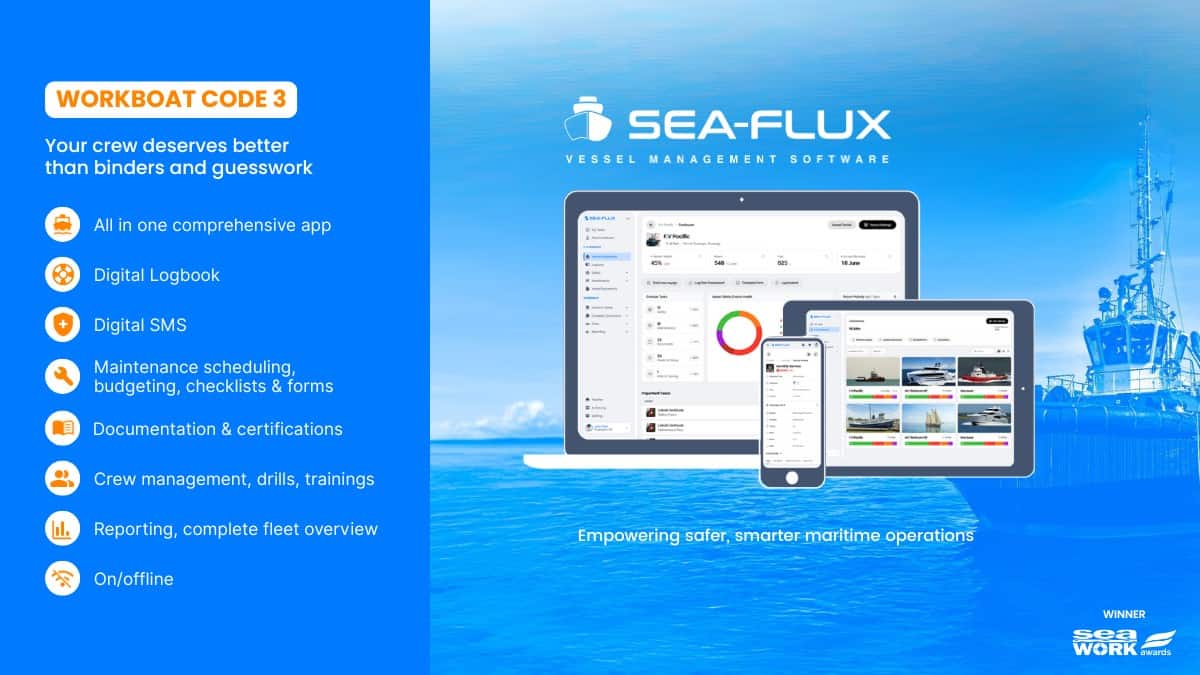 How can Sea-Flux Software help for Workboat Code 3 – Is your fleet ready? - Workboat365.com