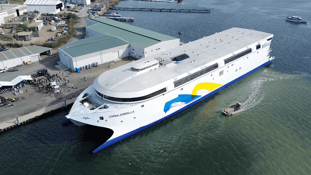 World's Largest Battery-Electric Ferry Launches at Incat - Workboat365.com