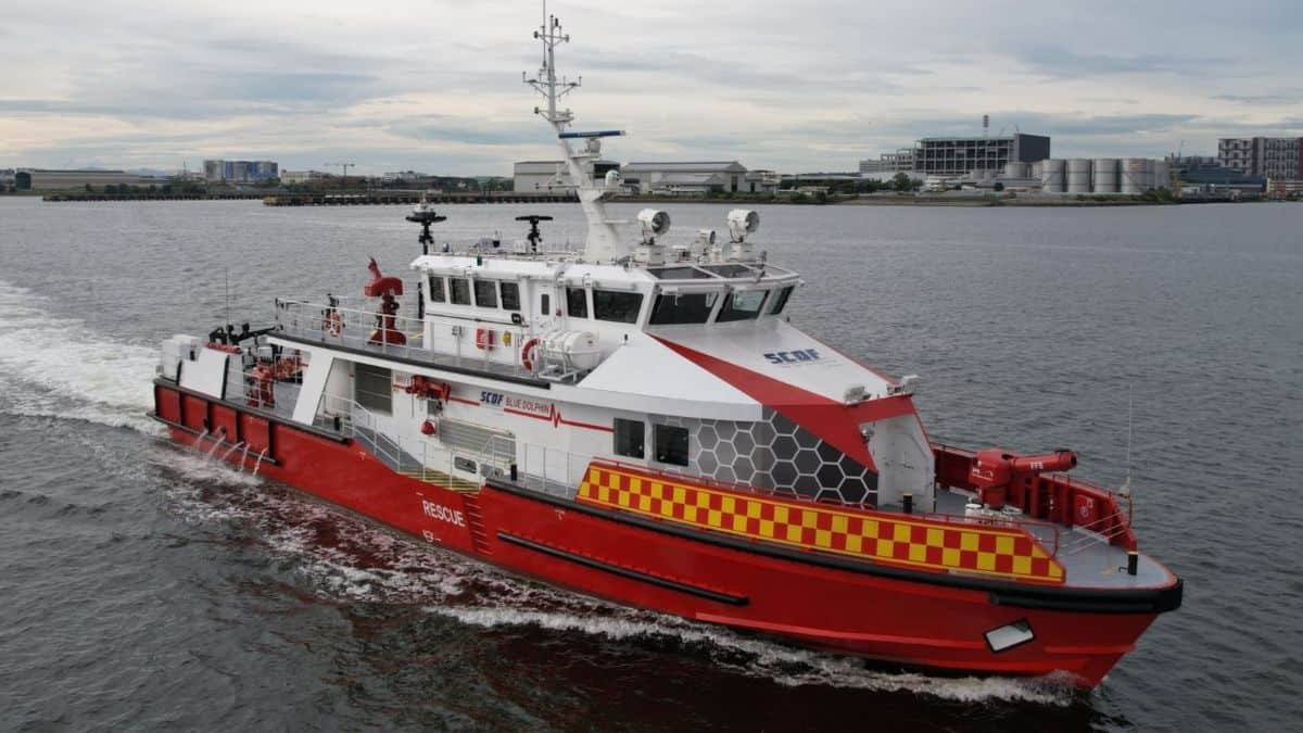 BMT and Penguin Shipyard Deliver Fire and Rescue Vessel Blue Dolphin ...